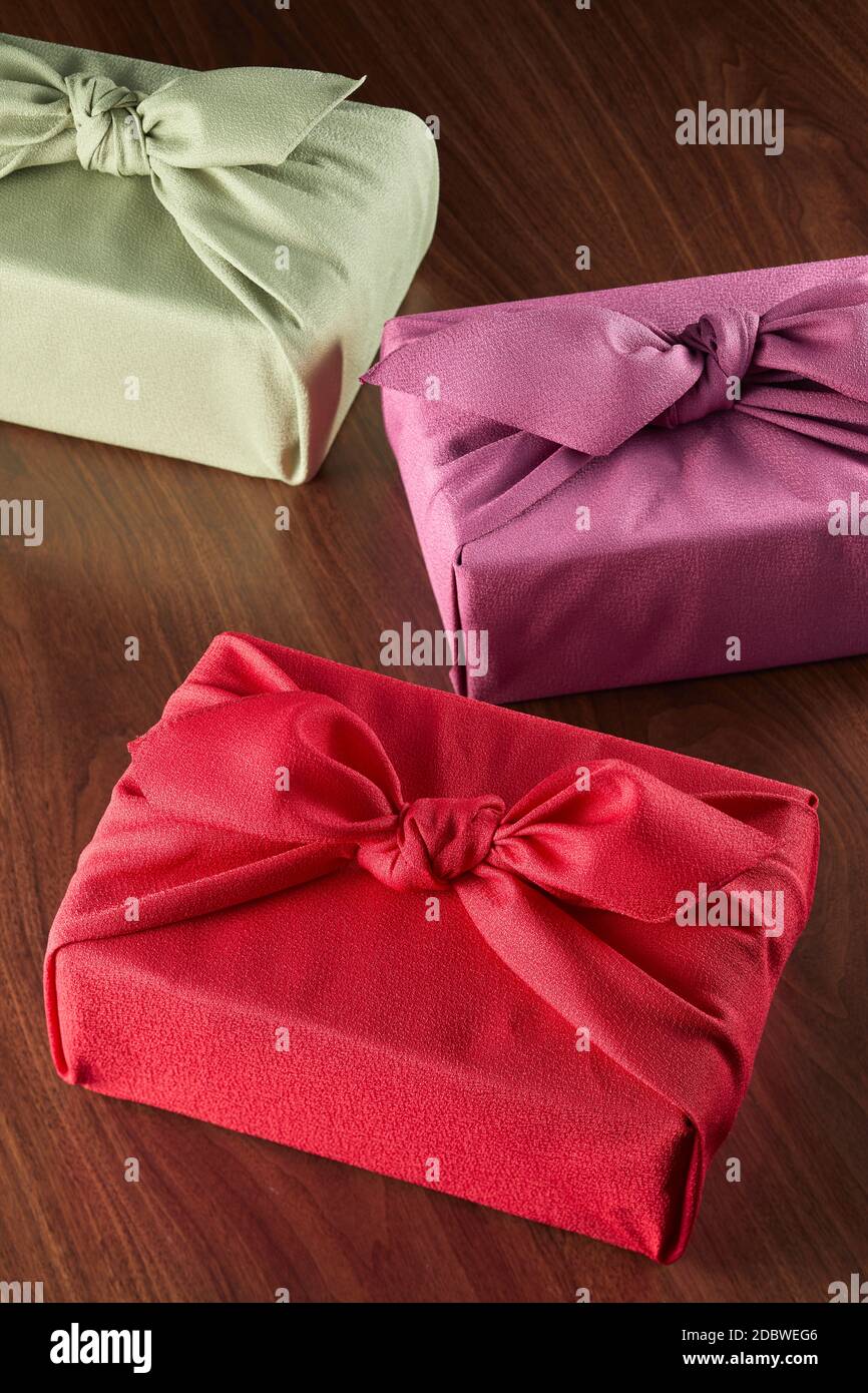 Parcel Wrapped In Japanese Wrapping Cloth Stock Photo - Alamy