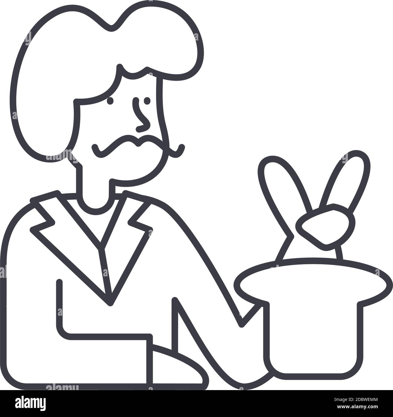 Wizard icon, linear isolated illustration, thin line vector, web design ...