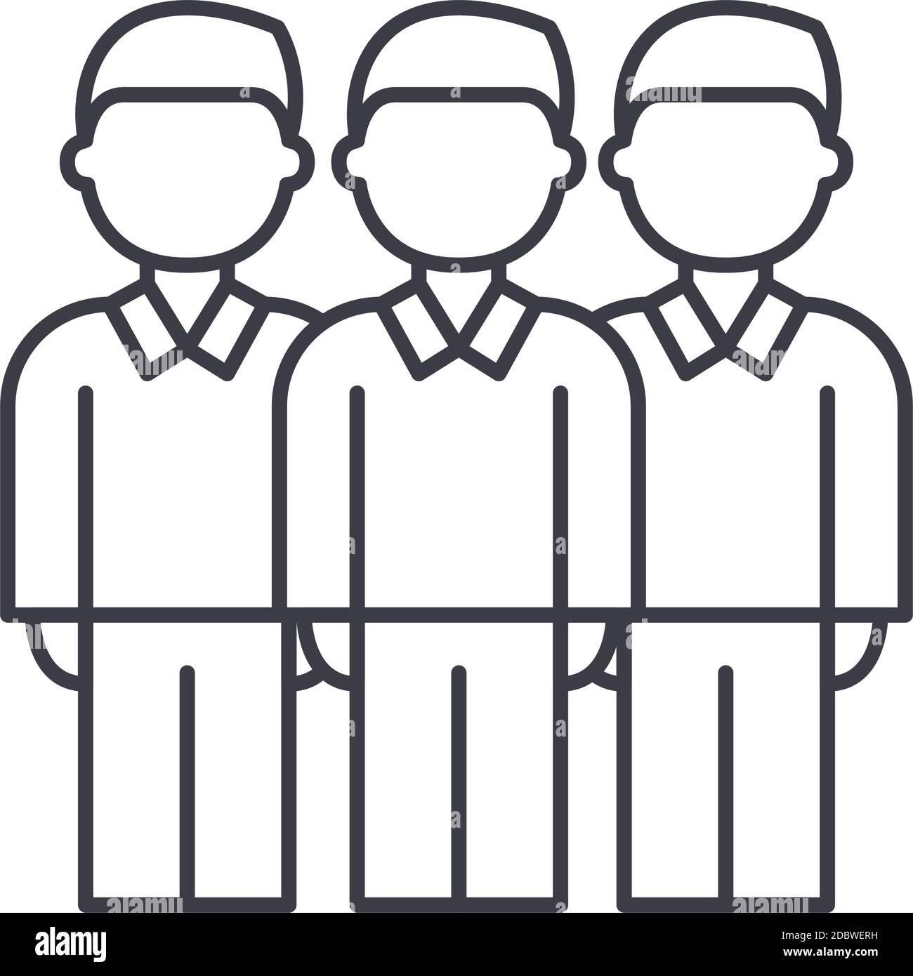 Workgroup people concept icon, linear isolated illustration, thin line ...