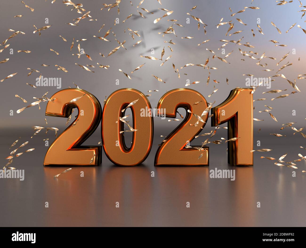 2021 3d golden number hi-res stock photography and images - Alamy