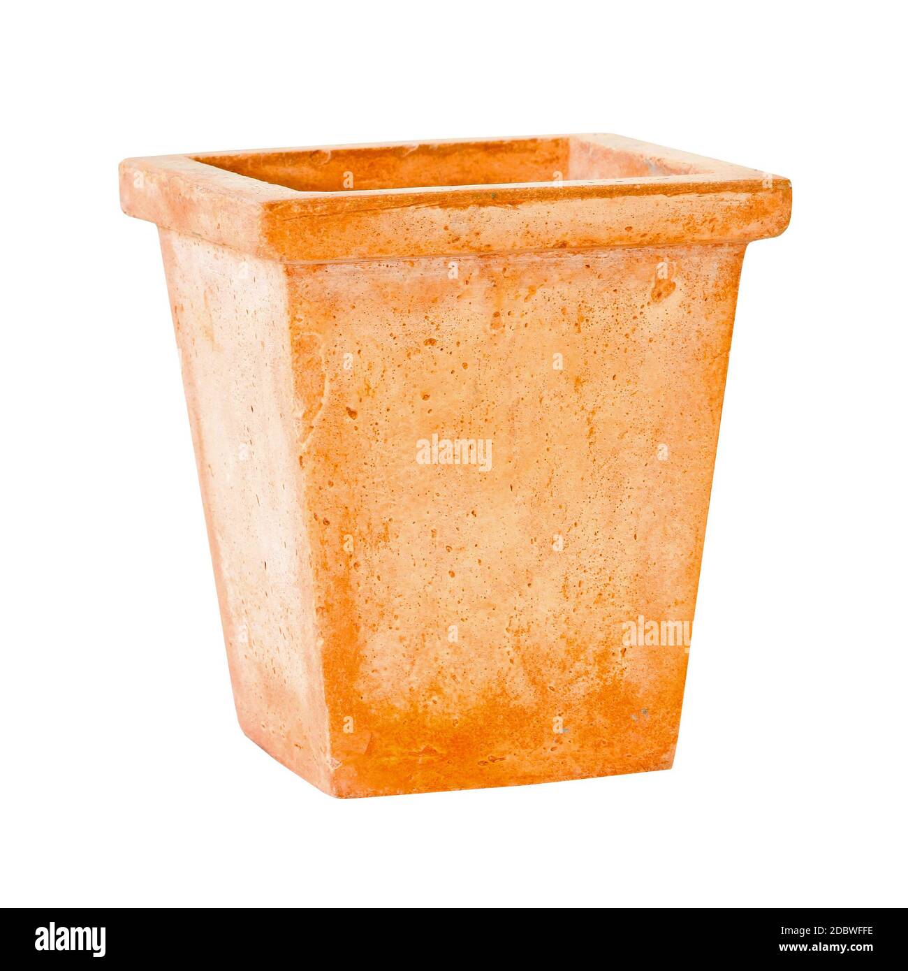 Square terracotta pot isolated included clipping path Stock Photo - Alamy
