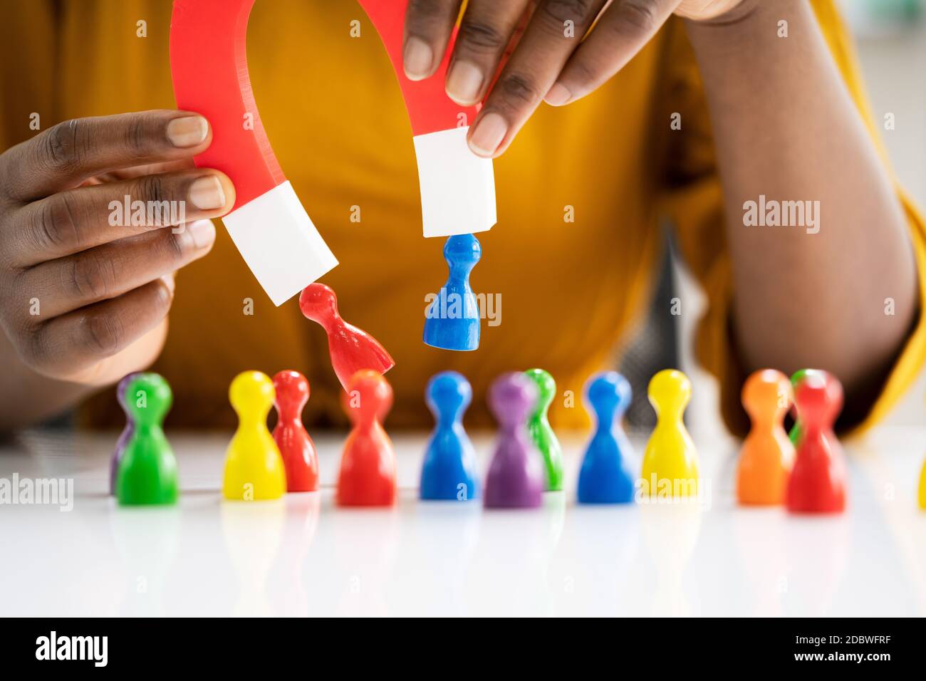 Business Lead And Customer Generation Magnet Pulling Figures Stock ...
