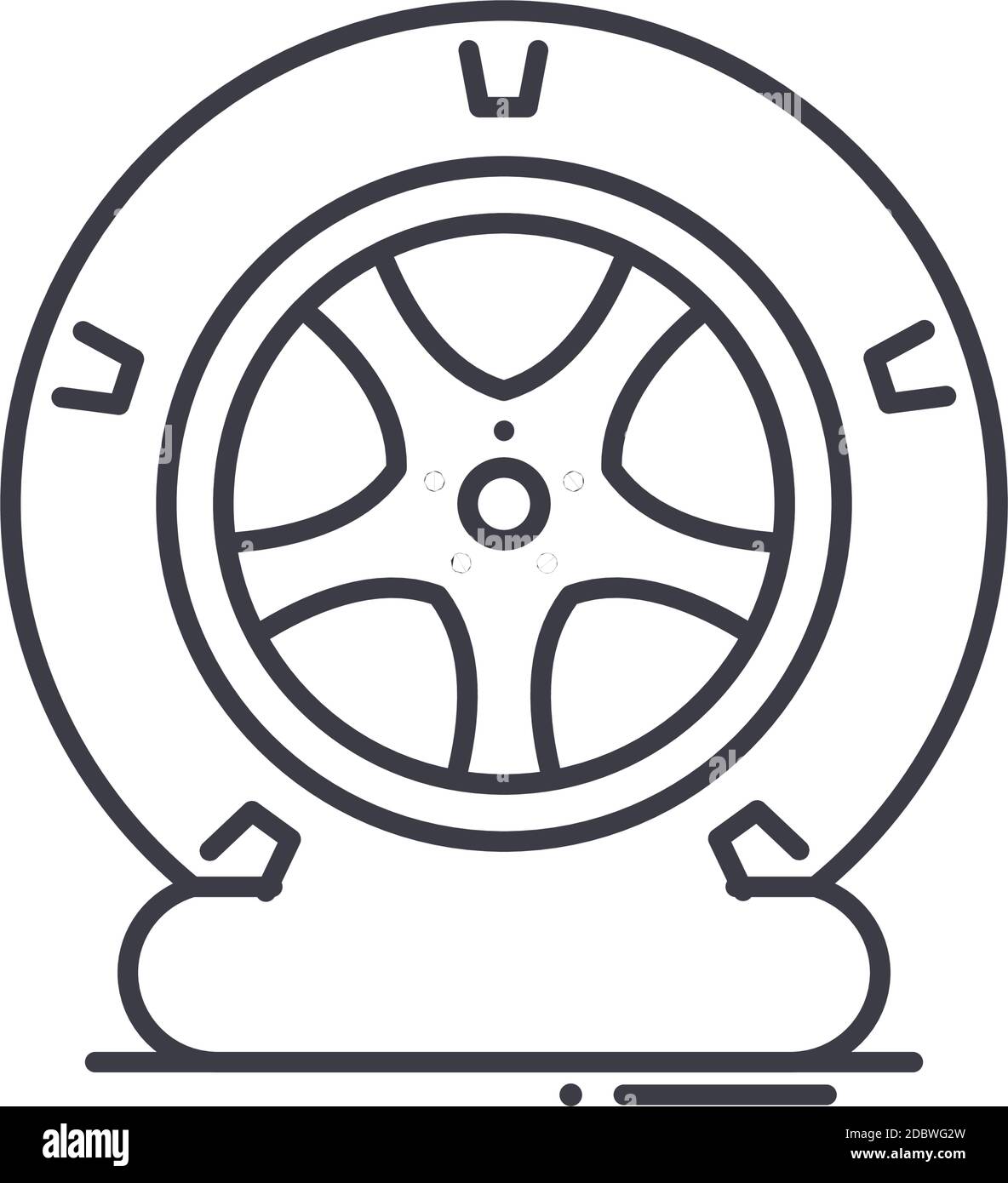 Tire icon, linear isolated illustration, thin line vector, web design ...