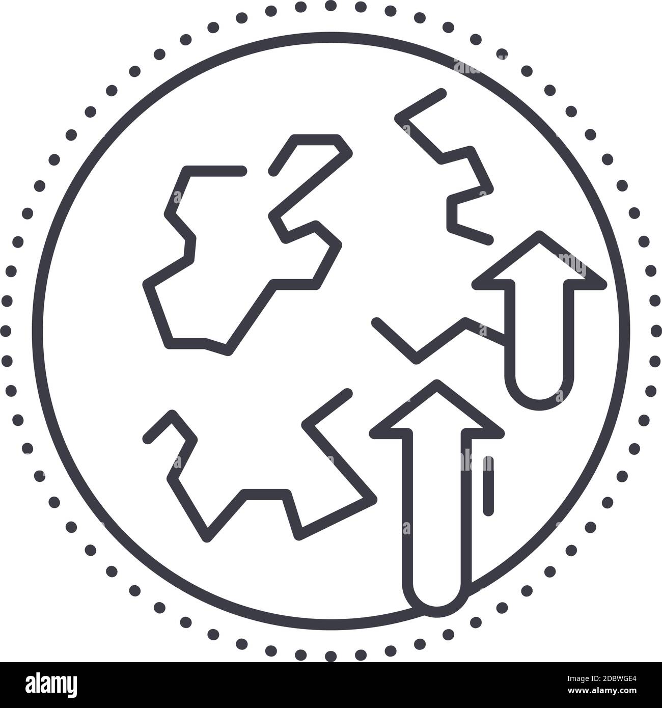 World economics icon, linear isolated illustration, thin line vector ...