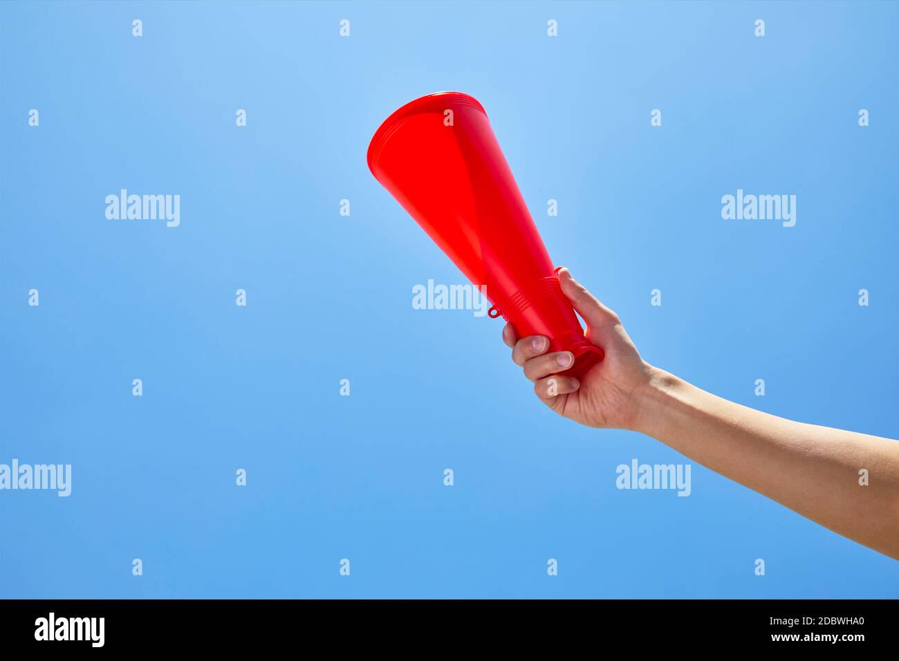 Hand With A Megaphone Stock Photo - Alamy