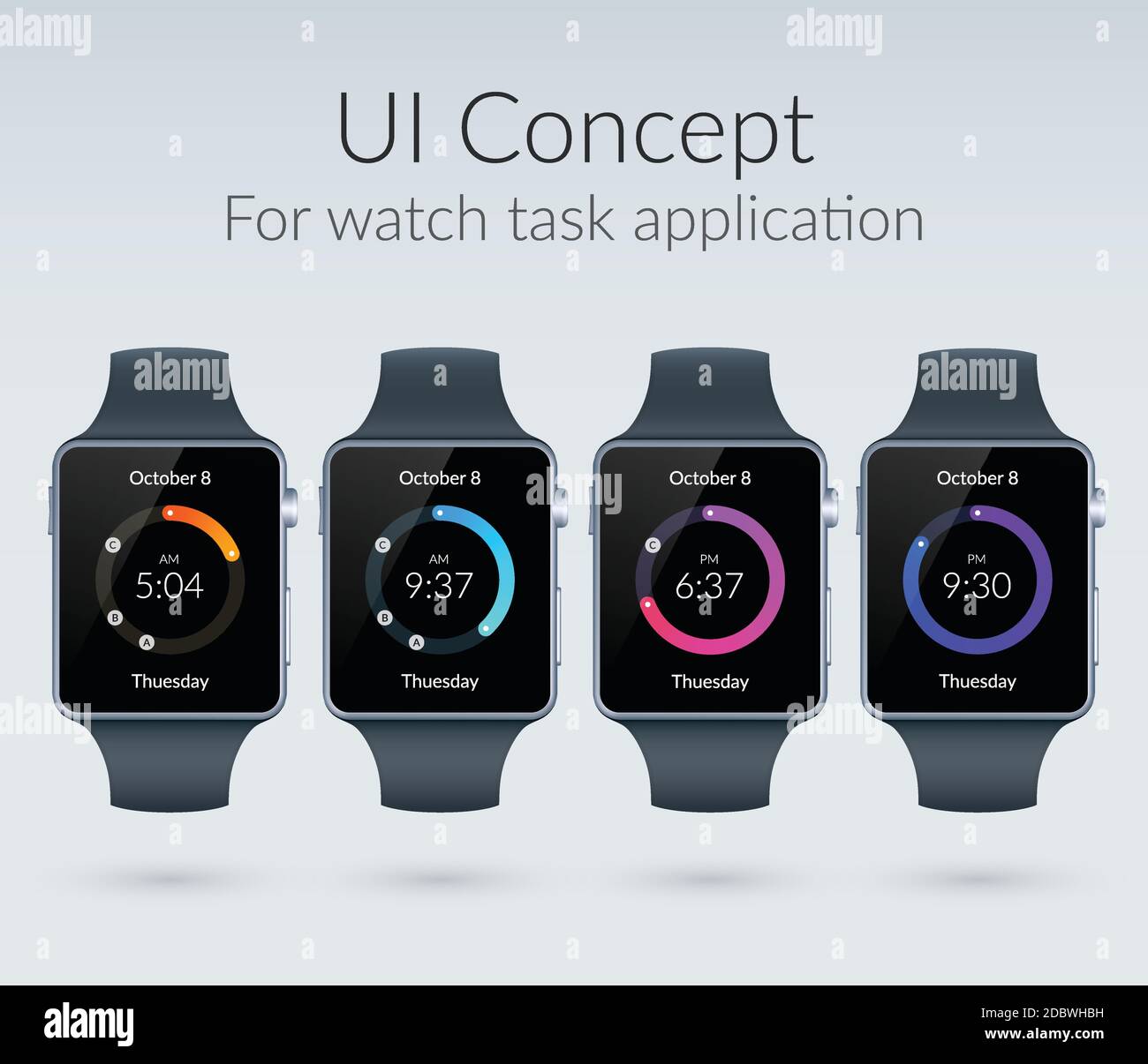 Ui design concept for watch task applications with colorful elements ...