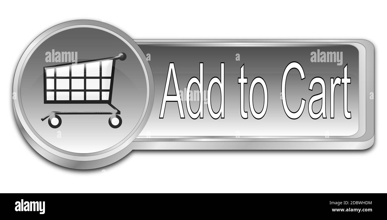 silver Add to cart Button - 3D illustration Stock Photo - Alamy