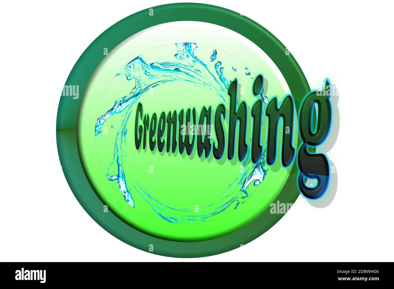 Greenwashing, misleading marketing. Button 3D greenwashing and ...