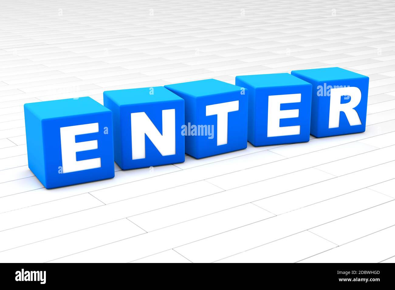 3D rendered illustration of the word Enter made of cubes Stock Photo ...