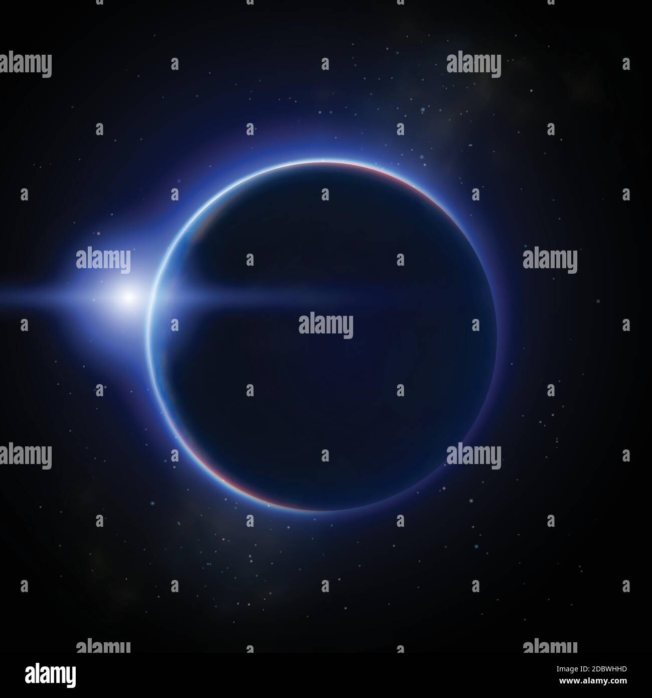 Sparkling moon eclipse on dark background flat vector illustration ...