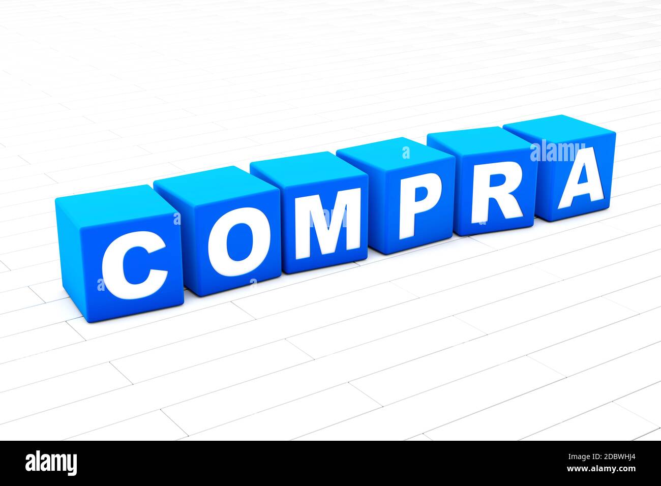 3D rendered illustration of the spanish word compra Stock Photo - Alamy
