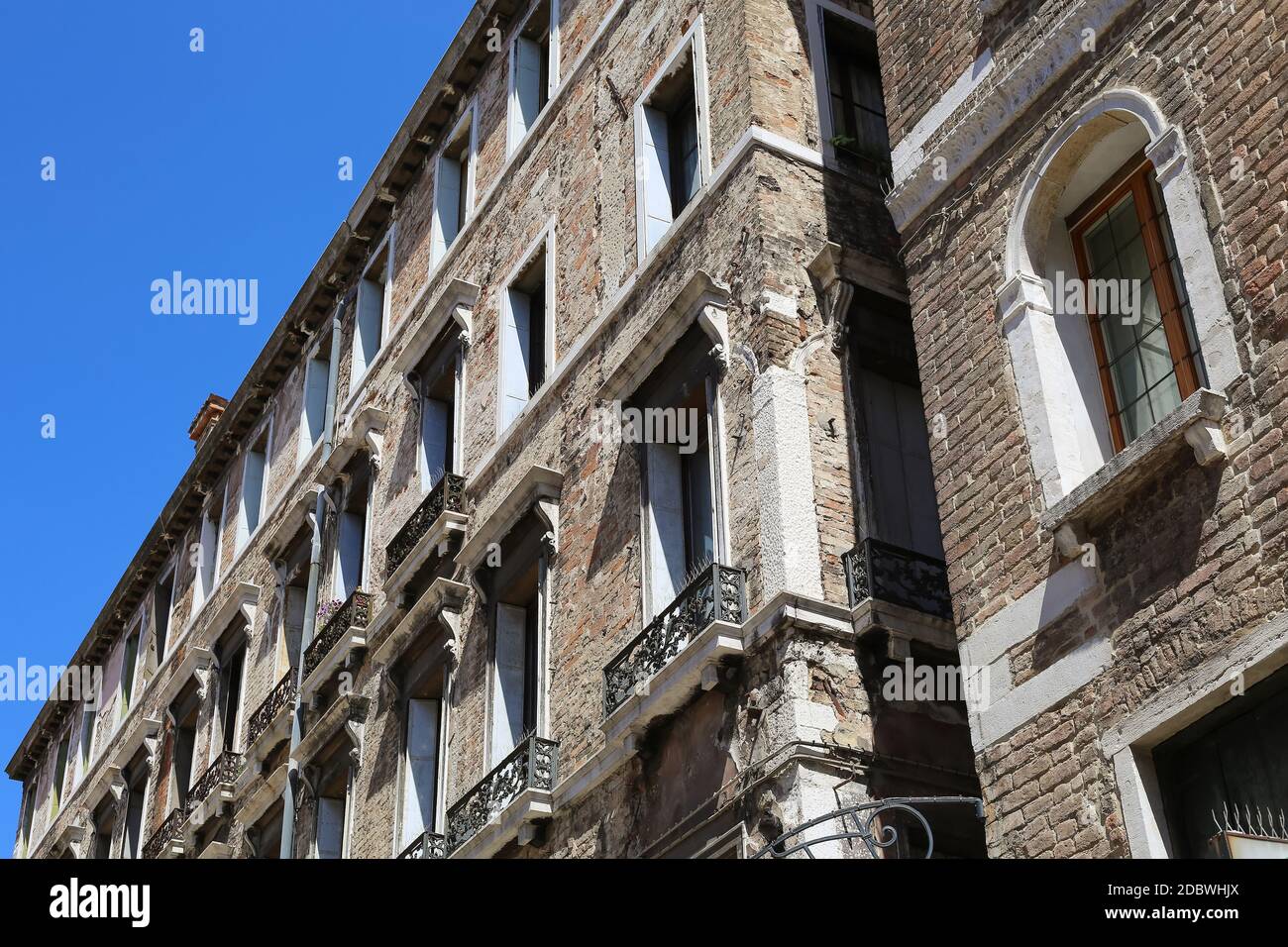 Historic architecture with old medieval buildings in Venice, Italy ...