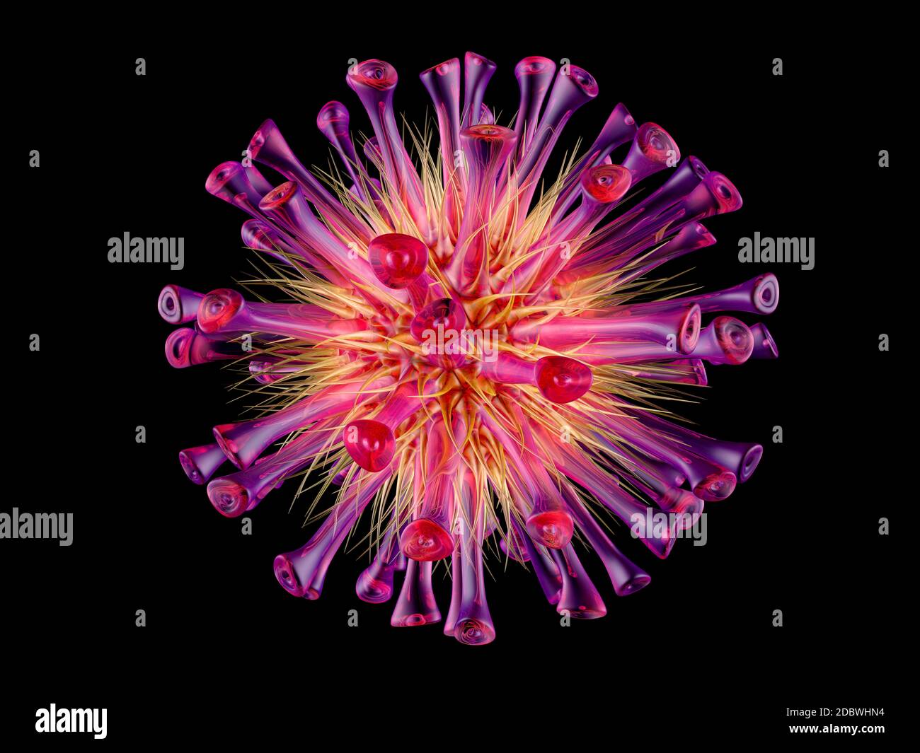 3D rendered Illustration of a generic Virus isolated on black Stock ...