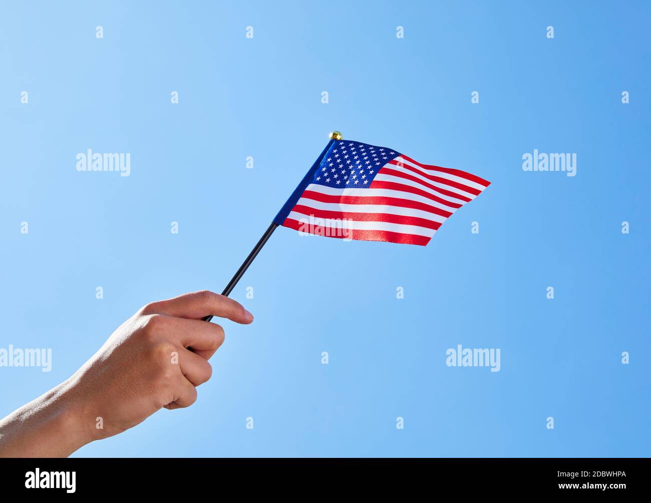 Hand With American Flag Stock Photo - Alamy