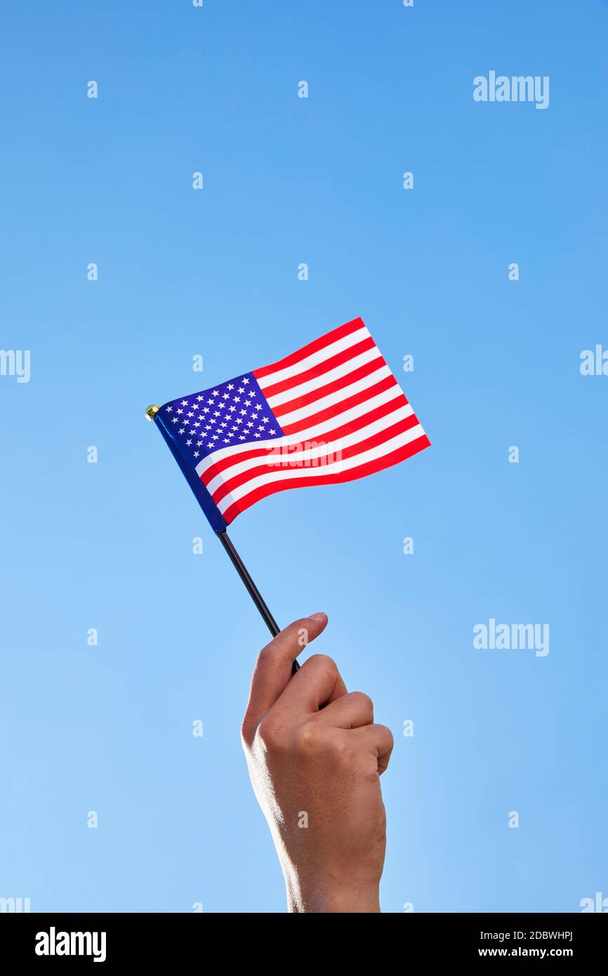 Hand With American Flag Stock Photo - Alamy