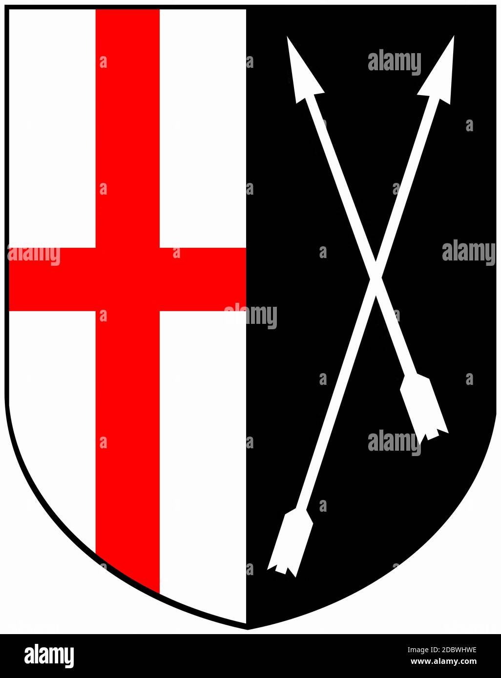 Coat of arms of the commune of St. Sebastian. Germany Stock Photo - Alamy