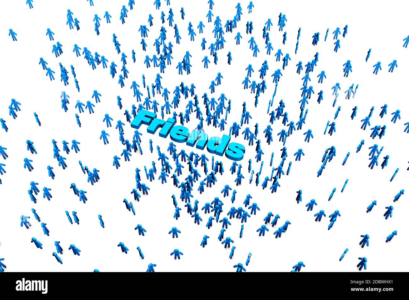 3D Illustration of Gathering Friends Stock Photo - Alamy