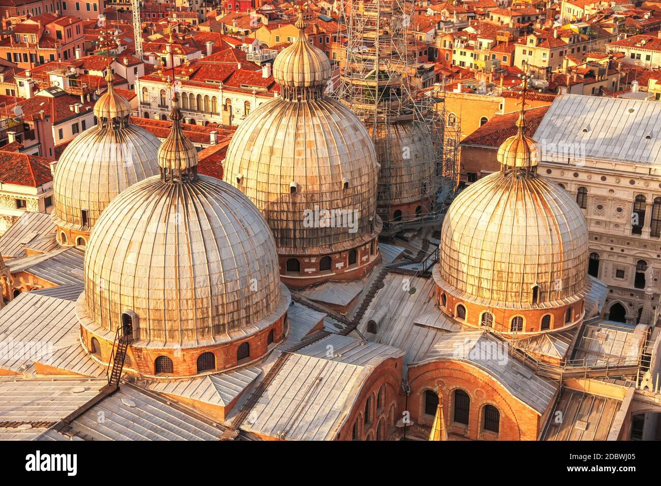 Landscape view of the historic buildings of Venice, Italy on a sunny ...