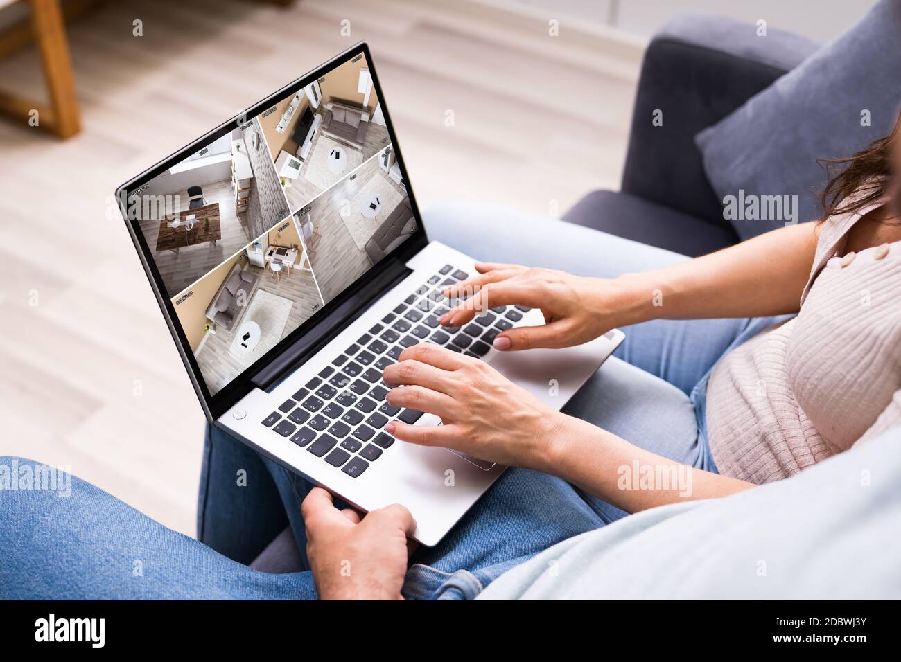 CCTV Security Camera Surveillance Footage On Laptop Stock Photo - Alamy