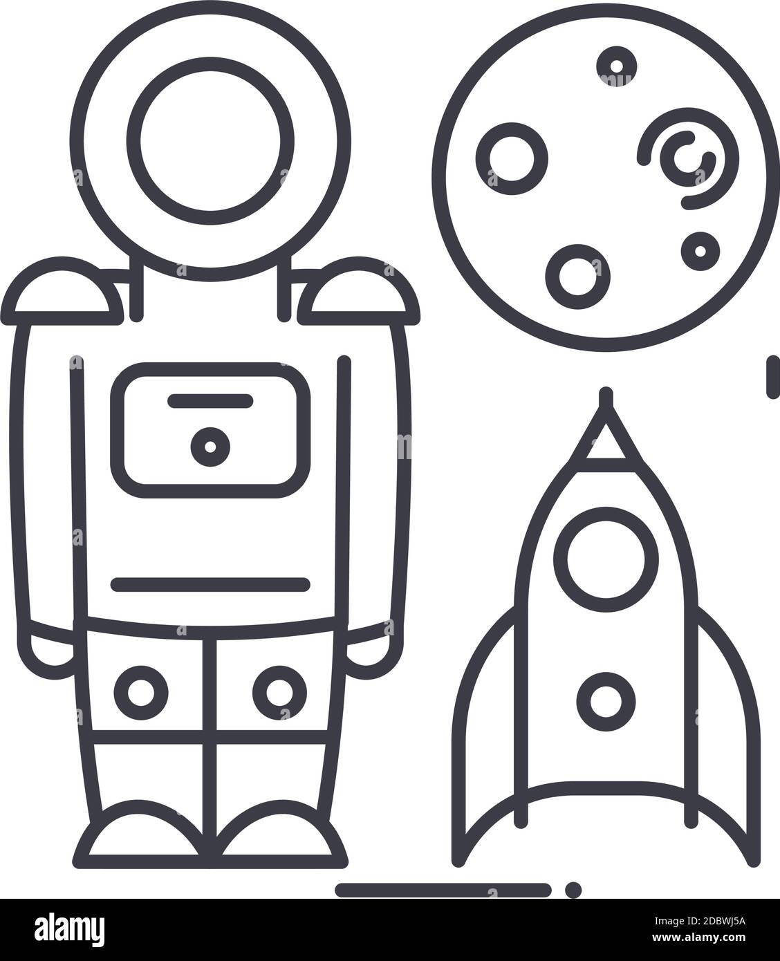 Spaceman icon, linear isolated illustration, thin line vector, web ...