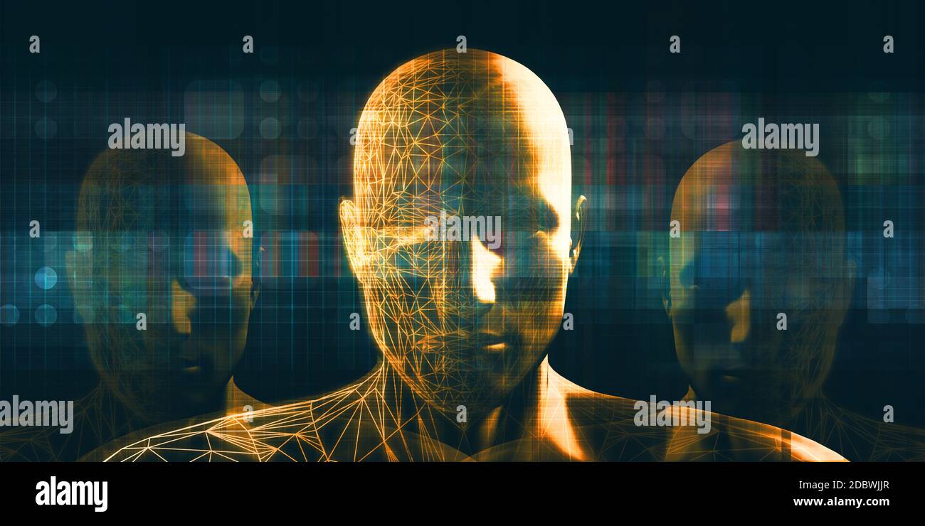 Digital Human Being Digitised as a Futuristic Concept Stock Photo - Alamy
