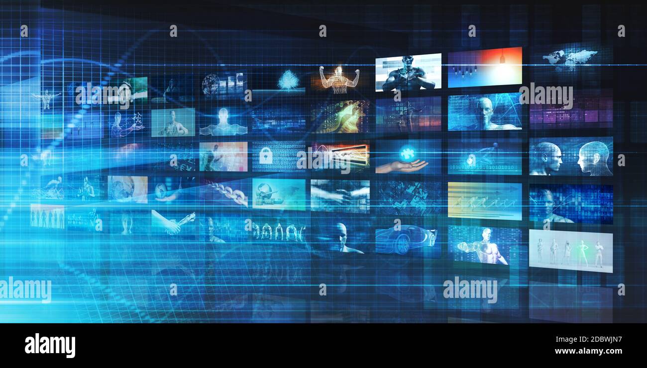 Video Wall Background as a Futuristic Concept for Entertainment Stock ...