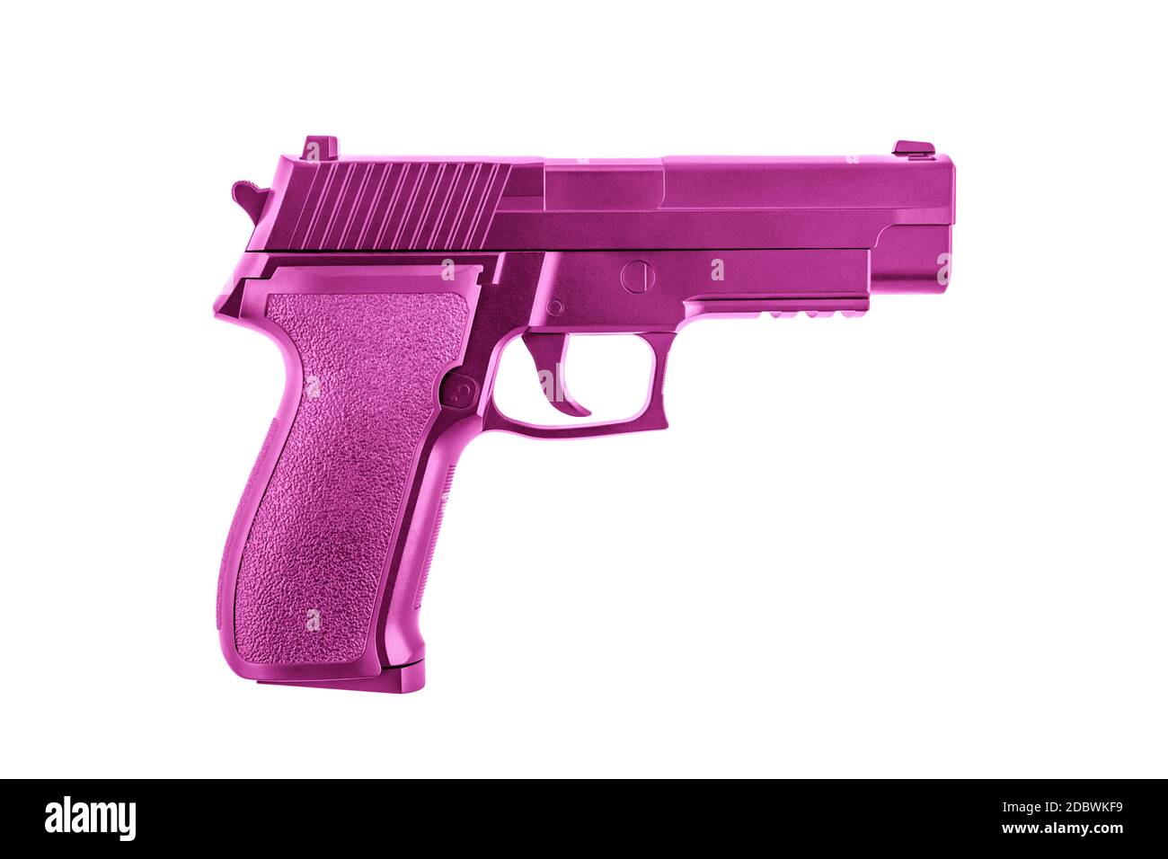Pink pistol gun isolated on white background with clipping path Stock ...