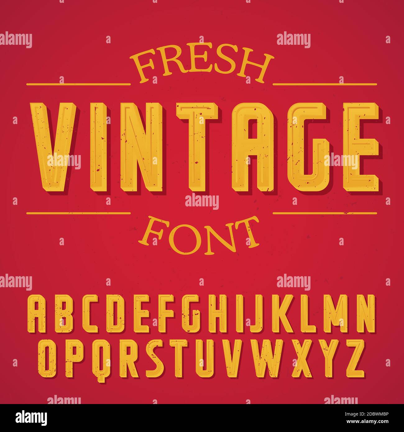 Fresh Vintage Font Poster on the stylish red background vector ...