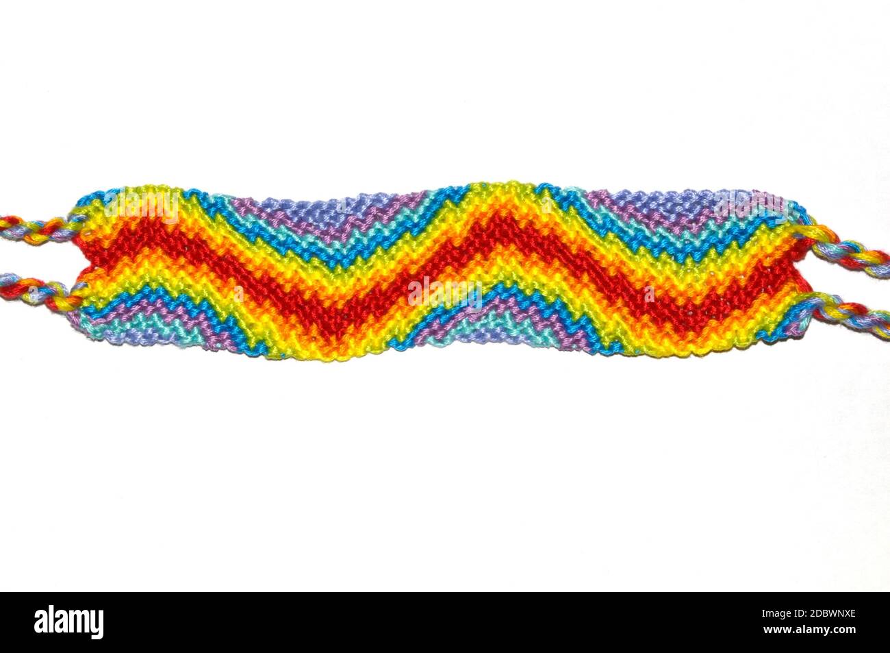 Woven DIY friendship bracelet handmade of embroidery bright thread with ...