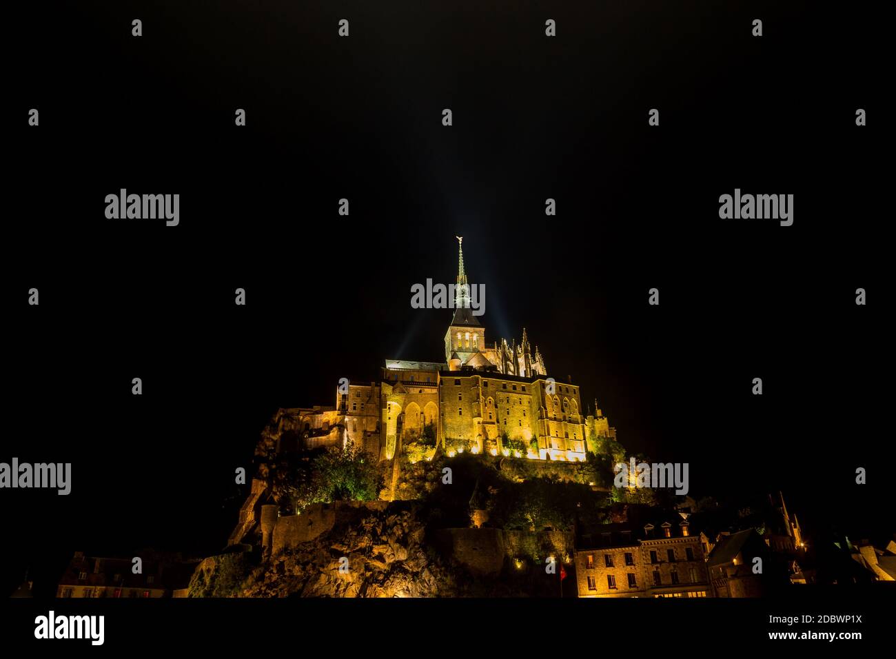 Mont Saint Michel at night, Normandy, France Stock Photo - Alamy