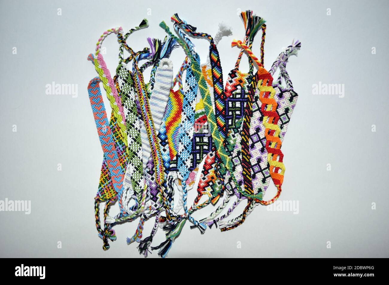 Multi-colored woven friendship bracelets handmade of embroidery bright ...