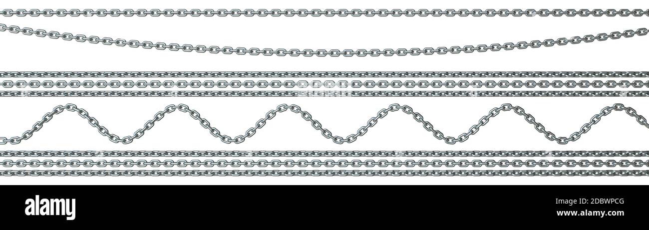 Chains decoration 3D render illustration isolated on white background ...