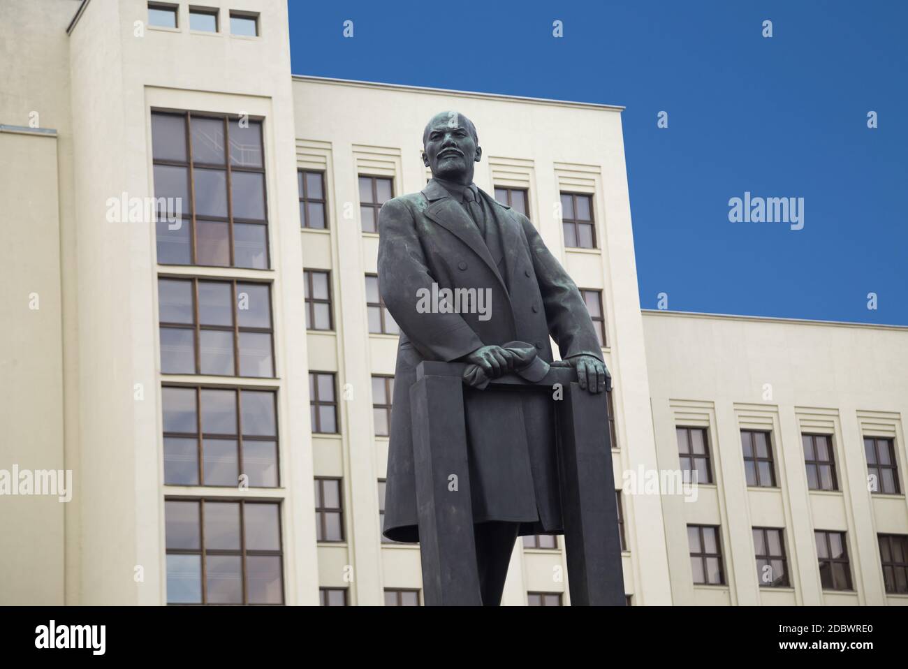 Minsk, Belarus - November 24, 2019: A statue of Lenin in the city of ...