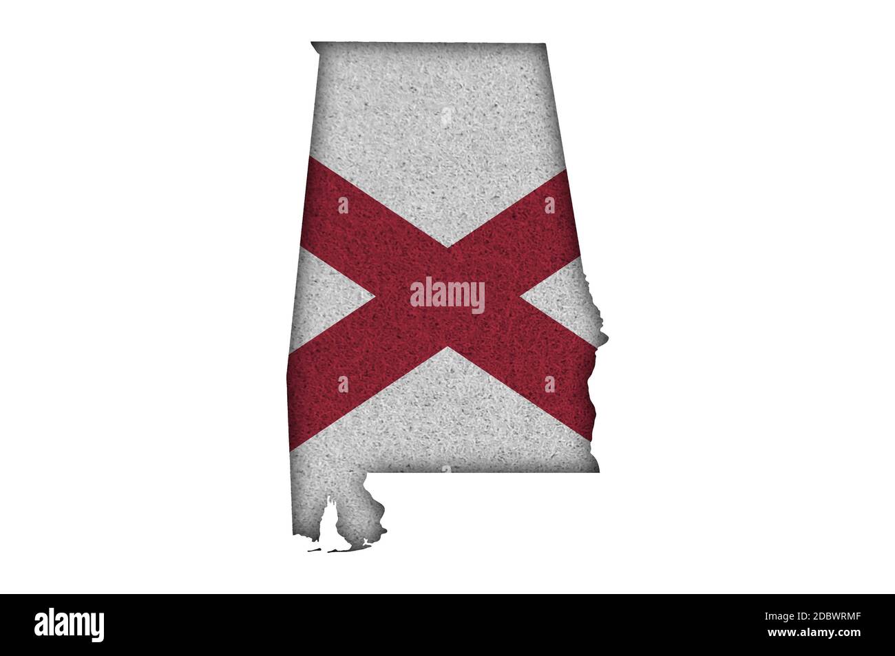 Map and flag of Alabama on felt Stock Photo - Alamy