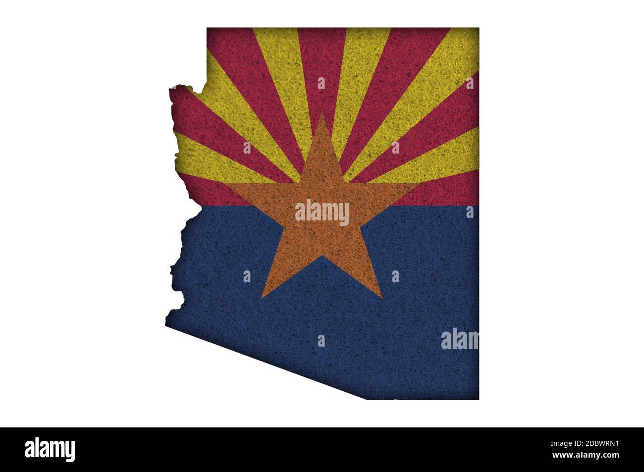 Map and flag of Arizona on felt Stock Photo - Alamy