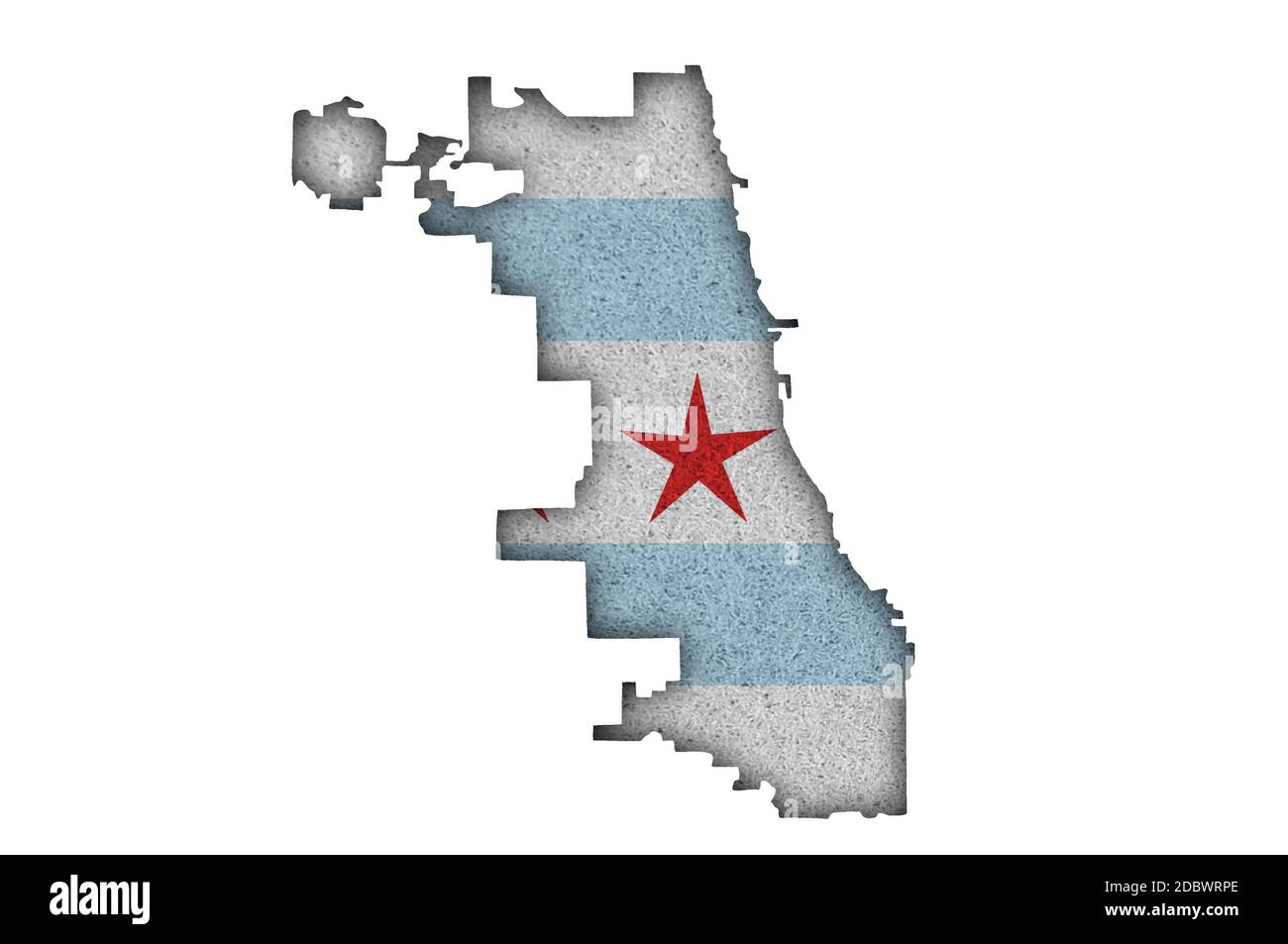 Map and flag of Chicago on felt Stock Photo - Alamy