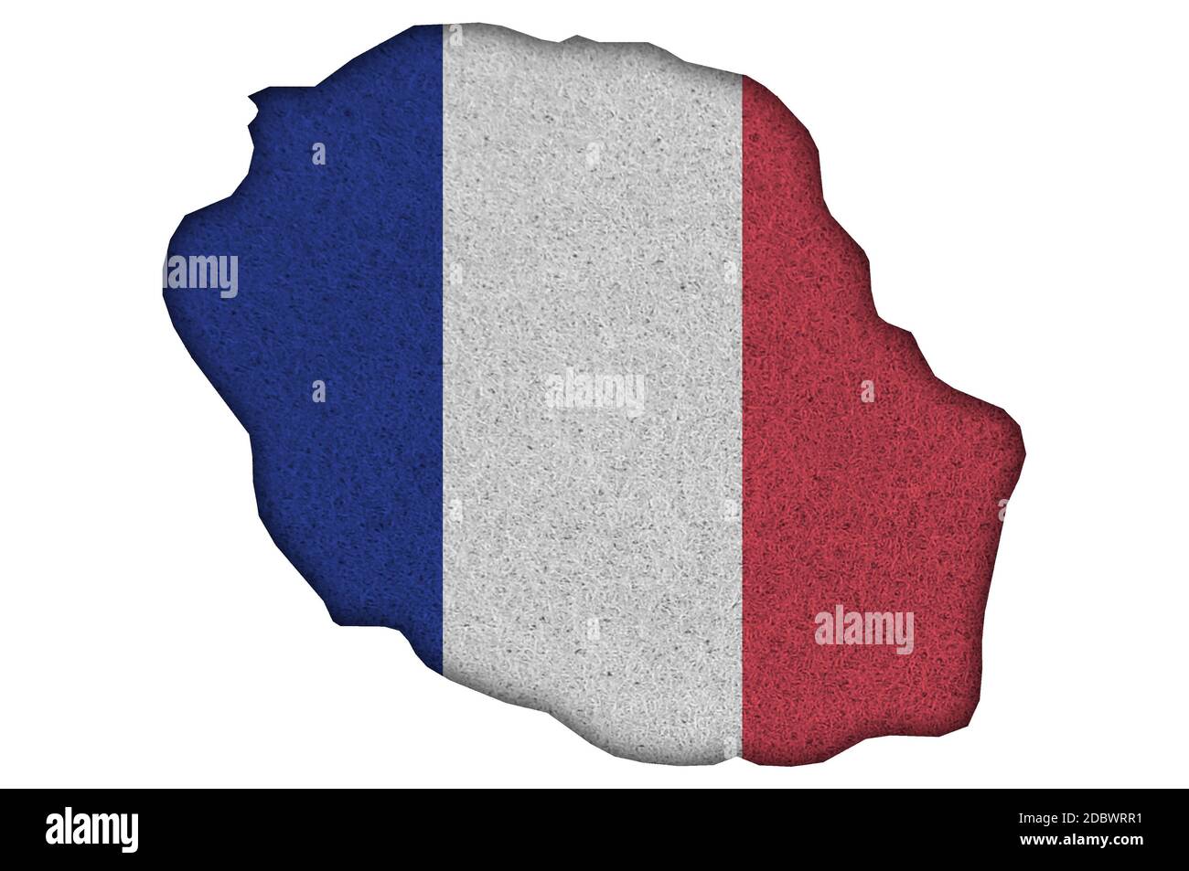Map and flag of Reunion on felt Stock Photo - Alamy