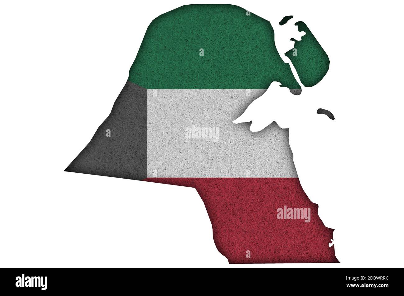 Map and flag of Kuwait on felt Stock Photo - Alamy