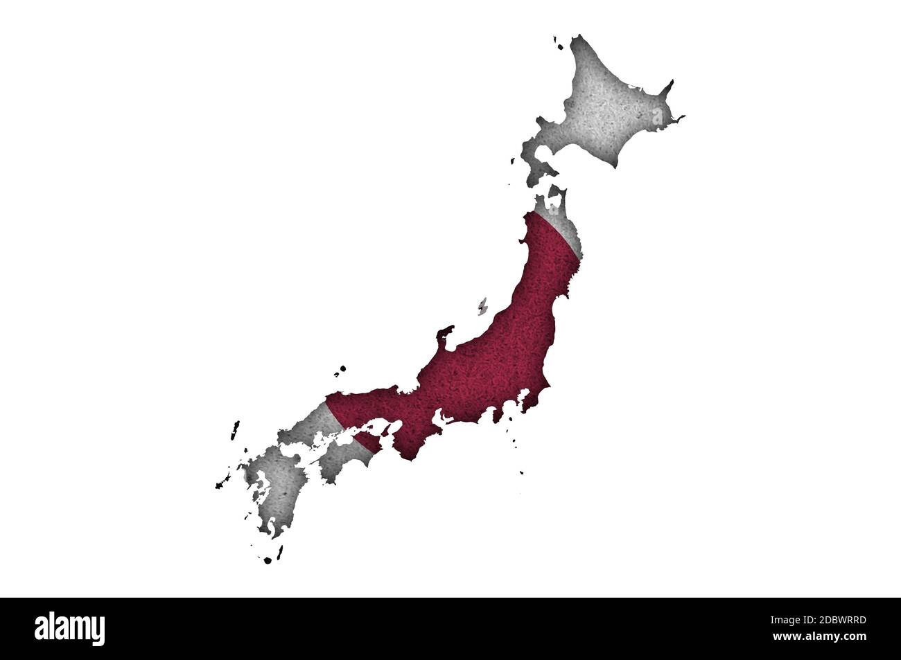 Map and flag of Japan on felt Stock Photo - Alamy