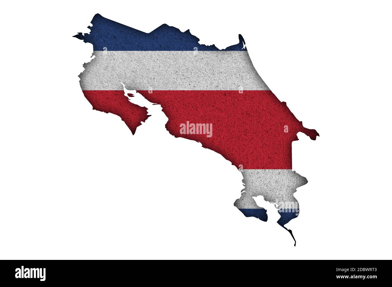 Map and flag of Costa Rica on felt Stock Photo - Alamy