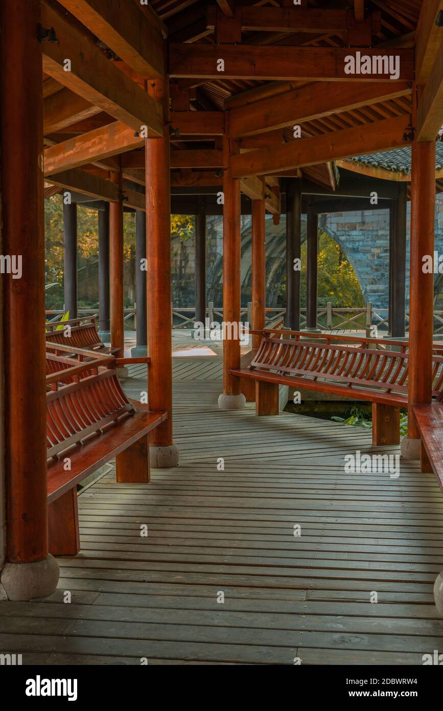 Inside view of traditional Chinese architecture Stock Photo - Alamy