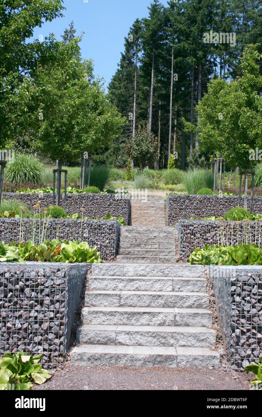 A straight running stone staircase Stock Photo - Alamy