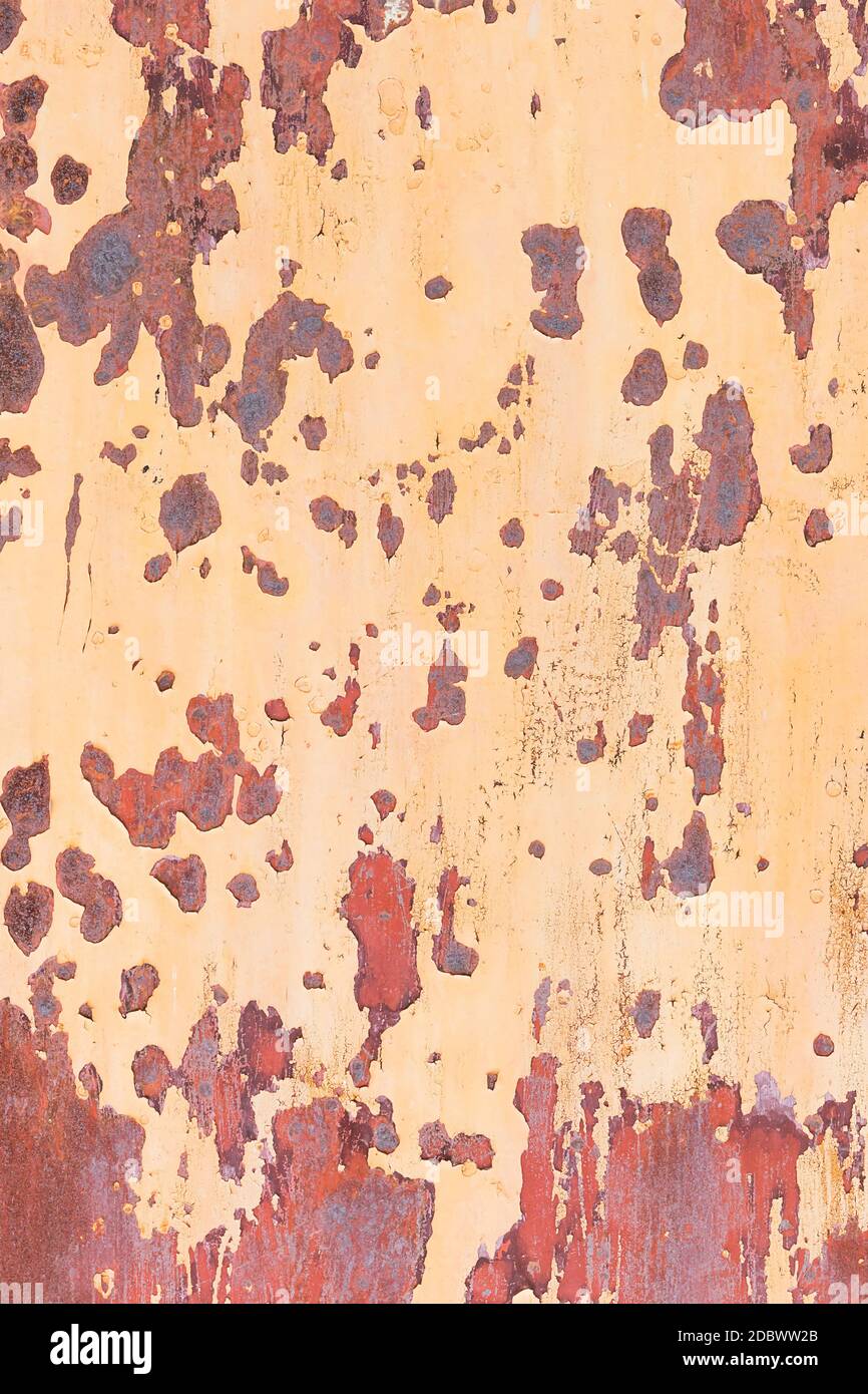 Old steel wall with rust and corrosion paint peeling,Texture of old ...