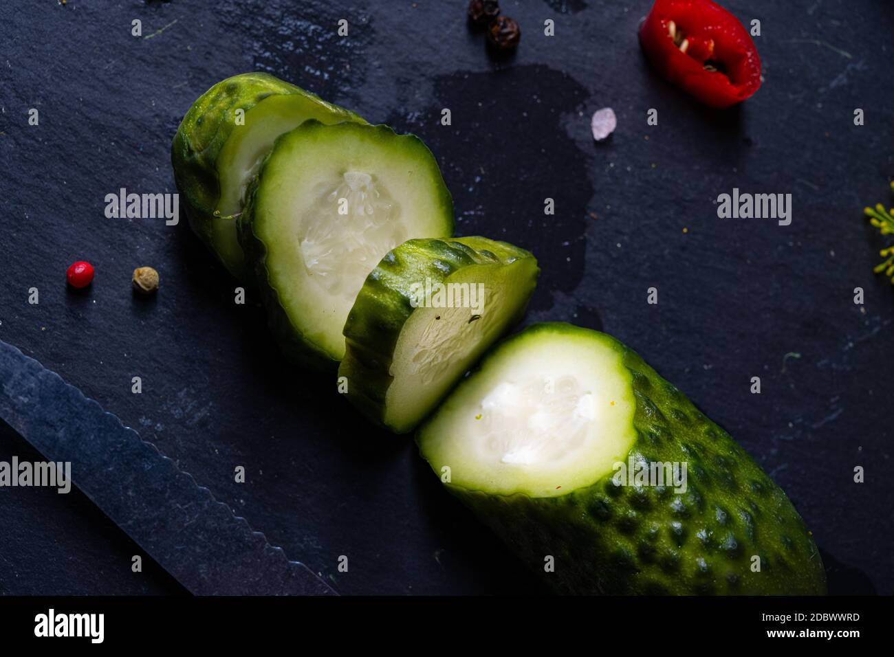 rustic fresh pickled cucumber (polish malosolne Stock Photo - Alamy