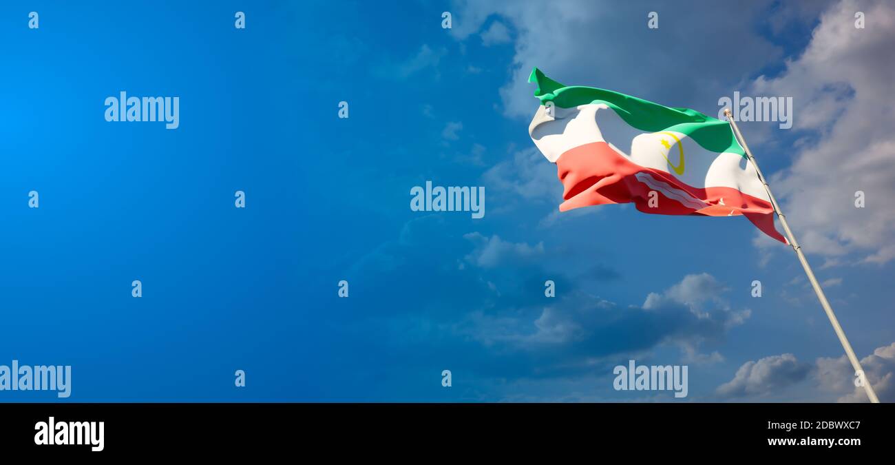 Beautiful national state flag of Bangsamoro with blank space on wide ...