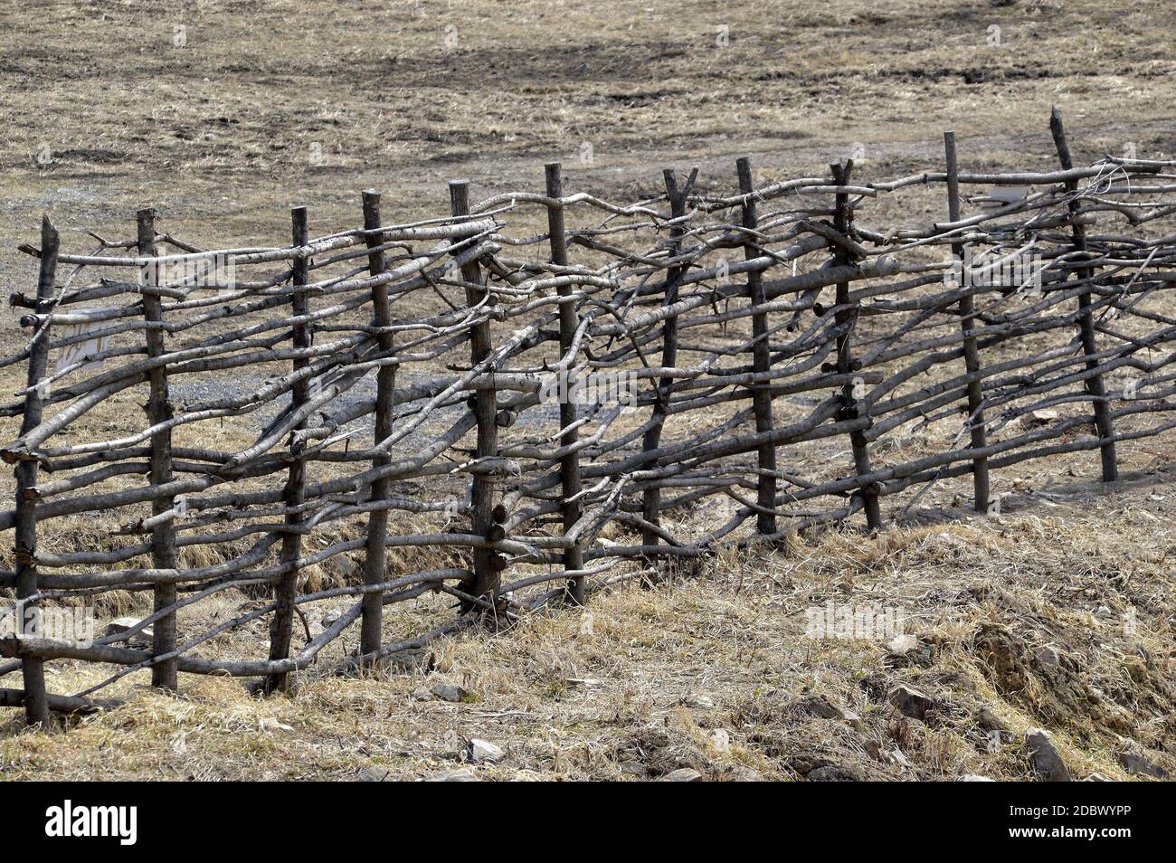 Old weathered wooden fence in Old Slavic style Stock Photo - Alamy