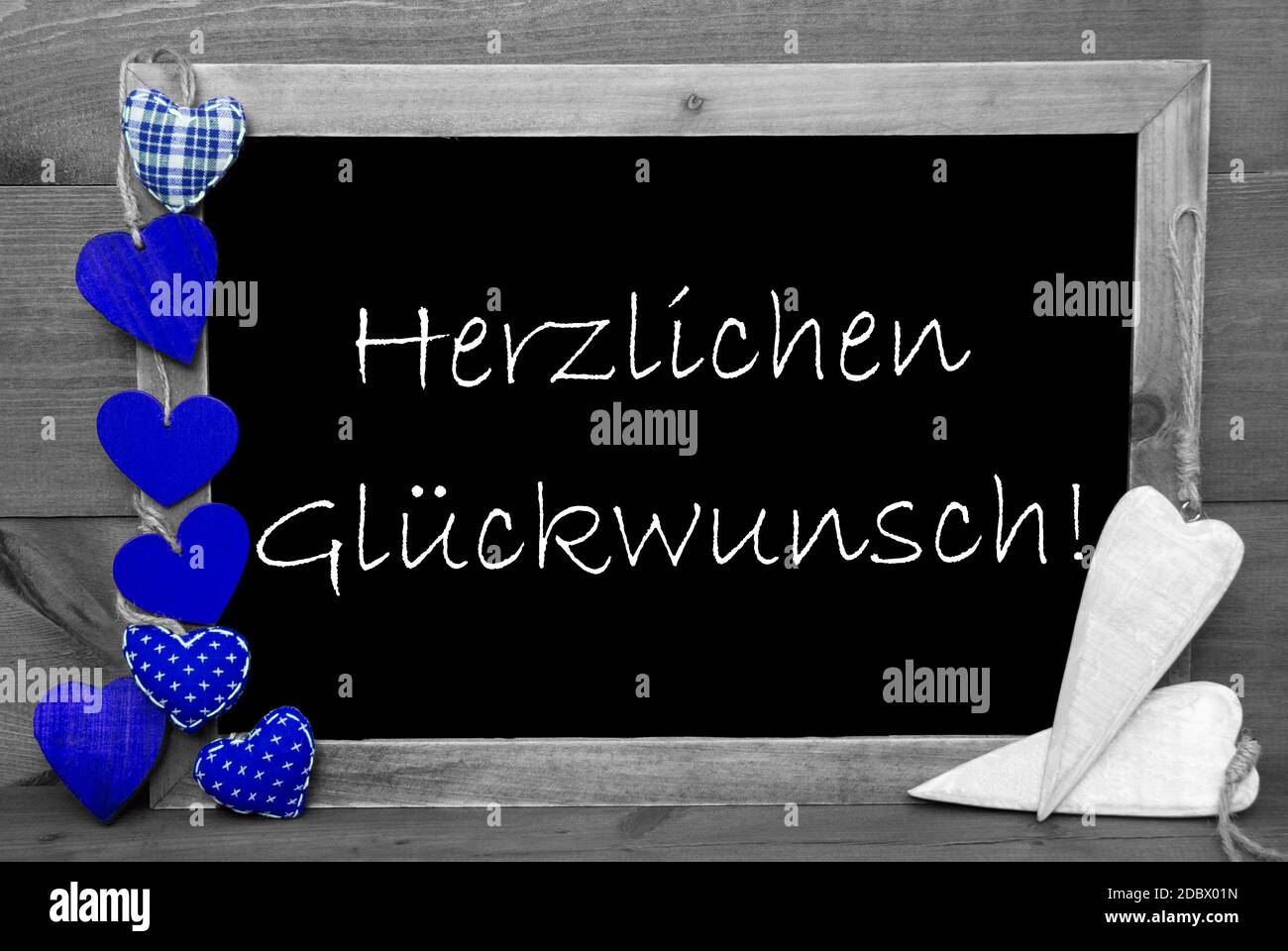 Balckboard With German Text Herzlichen Glueckwunsch Means ...