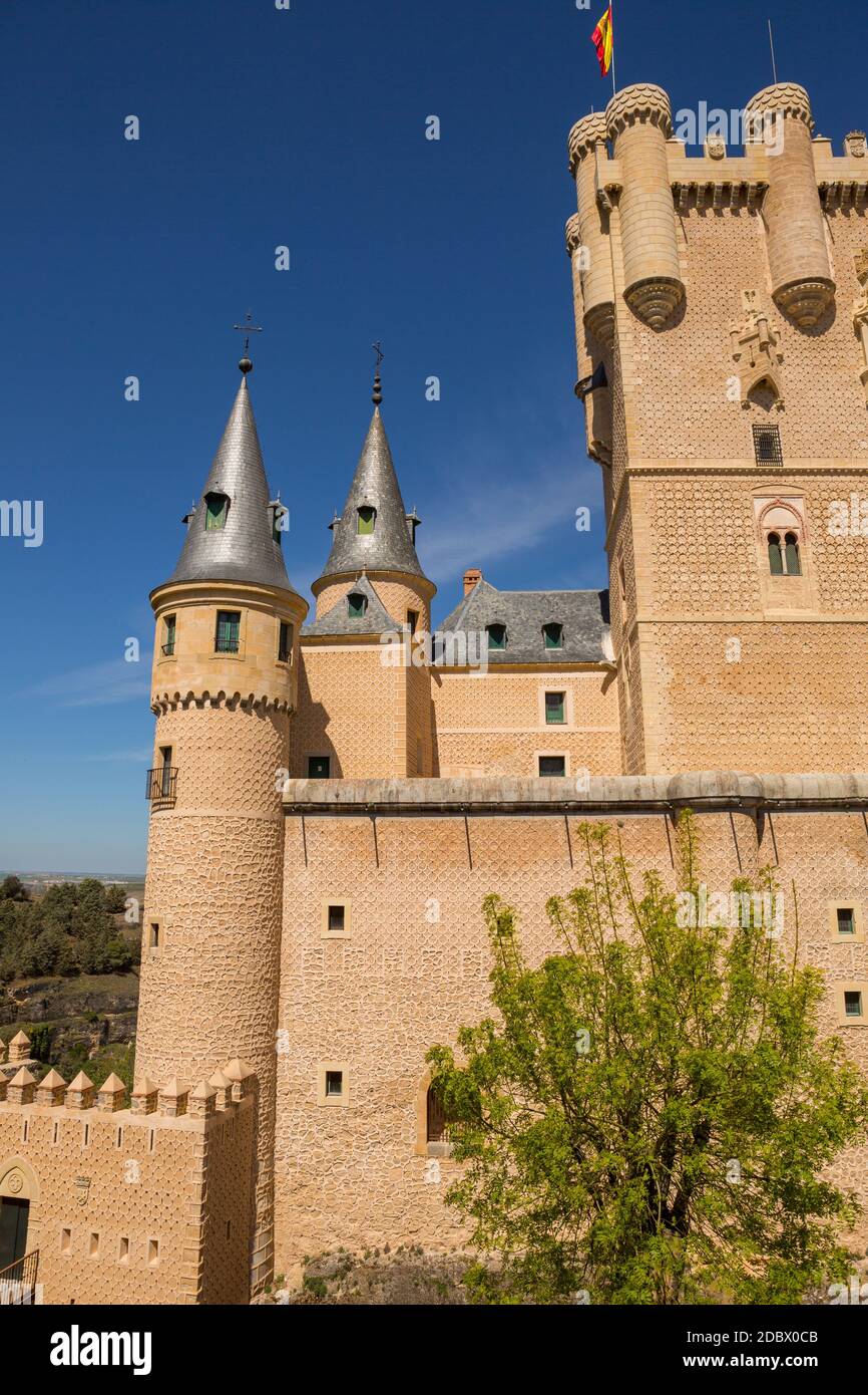 Details of the famous Alcazar castle of Segovia, Castilla y Leon, Spain ...
