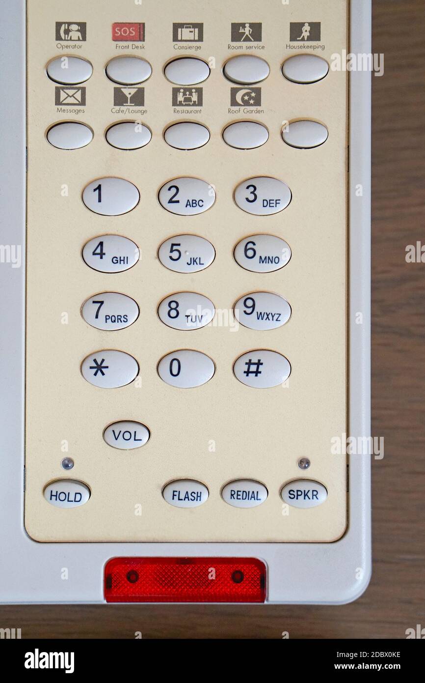 Hotel phone keypad with calling buttons Stock Photo - Alamy