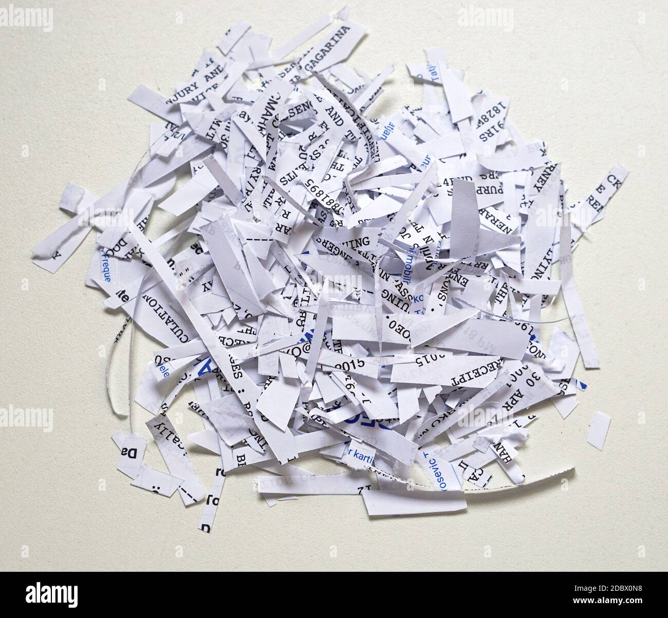 Shredding paper with confidential and senzitive private documents Stock ...